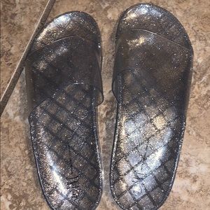 INC International Concepts Shoes | Inc Clear Silver Glitter Jelly Pool ...
